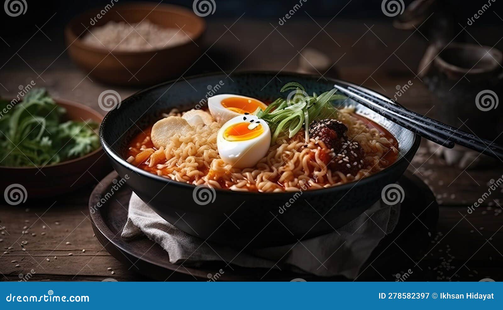 Noodle Ramen Realistic Photo Stock Illustration - Illustration of broth ...