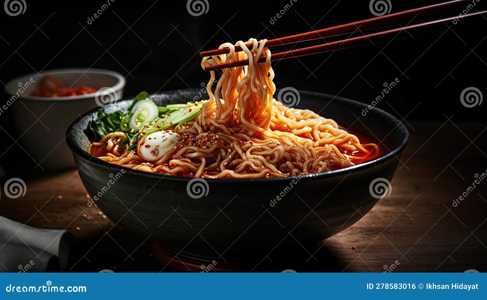 Noodle Ramen Realistic Photo Stock Illustration - Illustration of ...