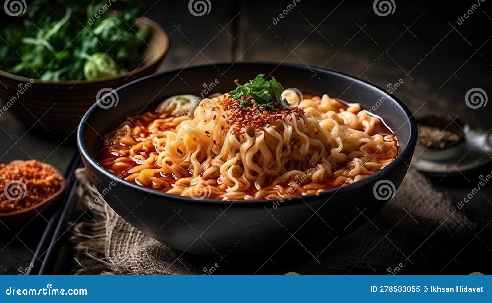 Noodle Ramen Realistic Photo Stock Illustration - Illustration of ...
