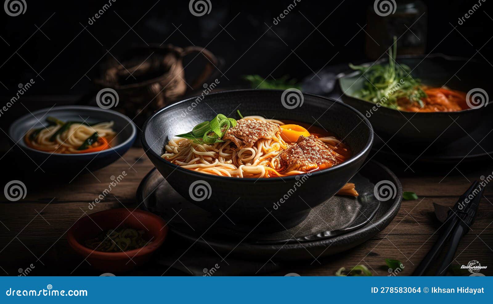 Noodle Ramen Realistic Photo Stock Illustration - Illustration of dish ...
