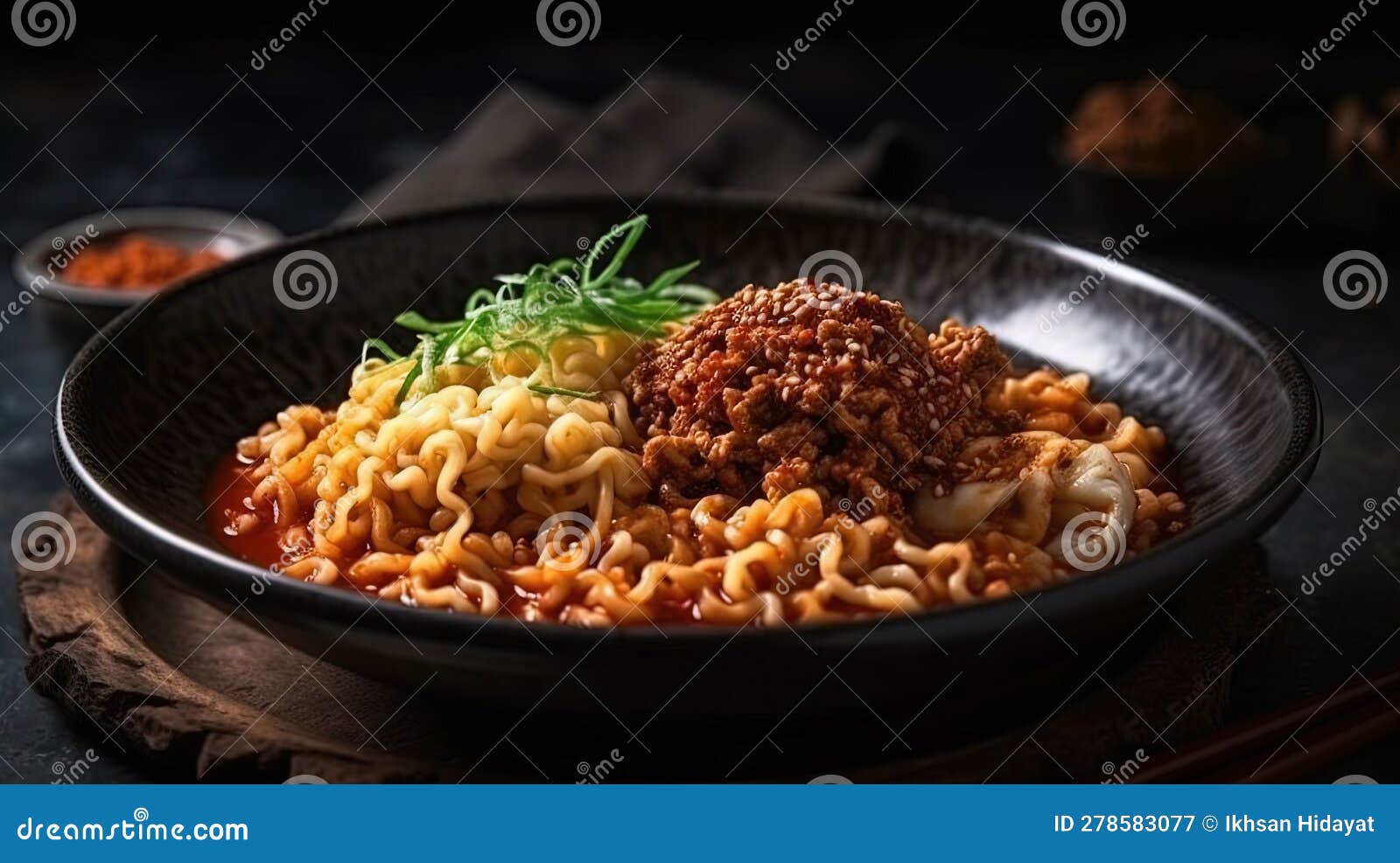 Noodle Ramen Realistic Photo Stock Illustration - Illustration of ...