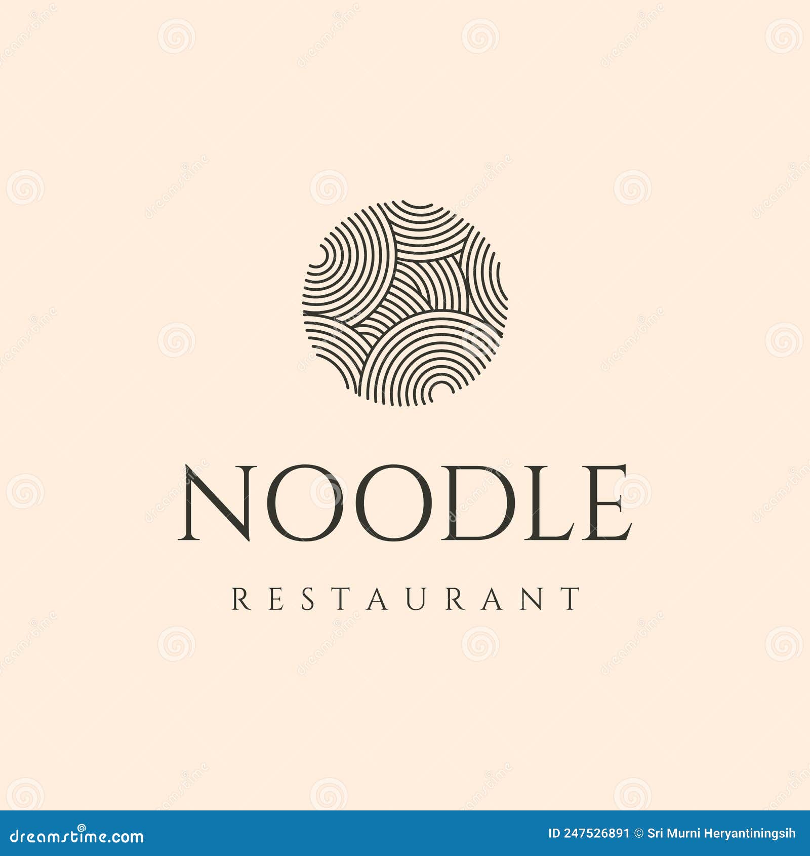 Noodle Restaurant Line Art Logo Stock Vector - Illustration of business ...
