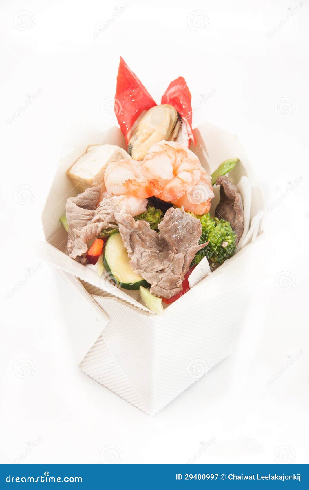 Noodle in take away box. stock image. Image of cuisine - 29400997