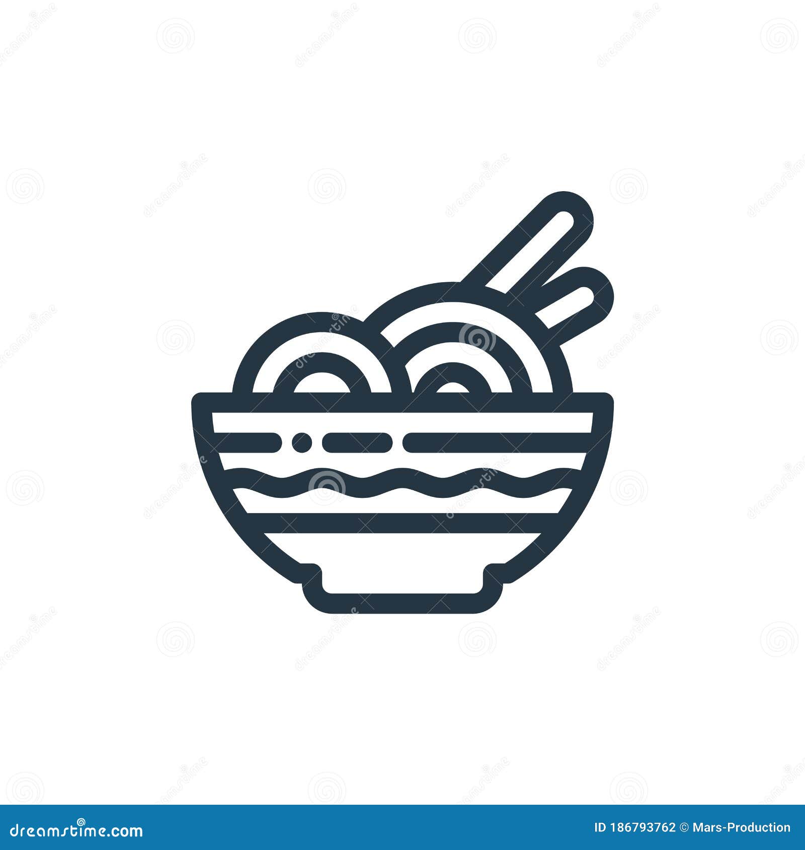 Noodle Vector Icon. Noodle Editable Stroke. Noodle Linear Symbol for ...