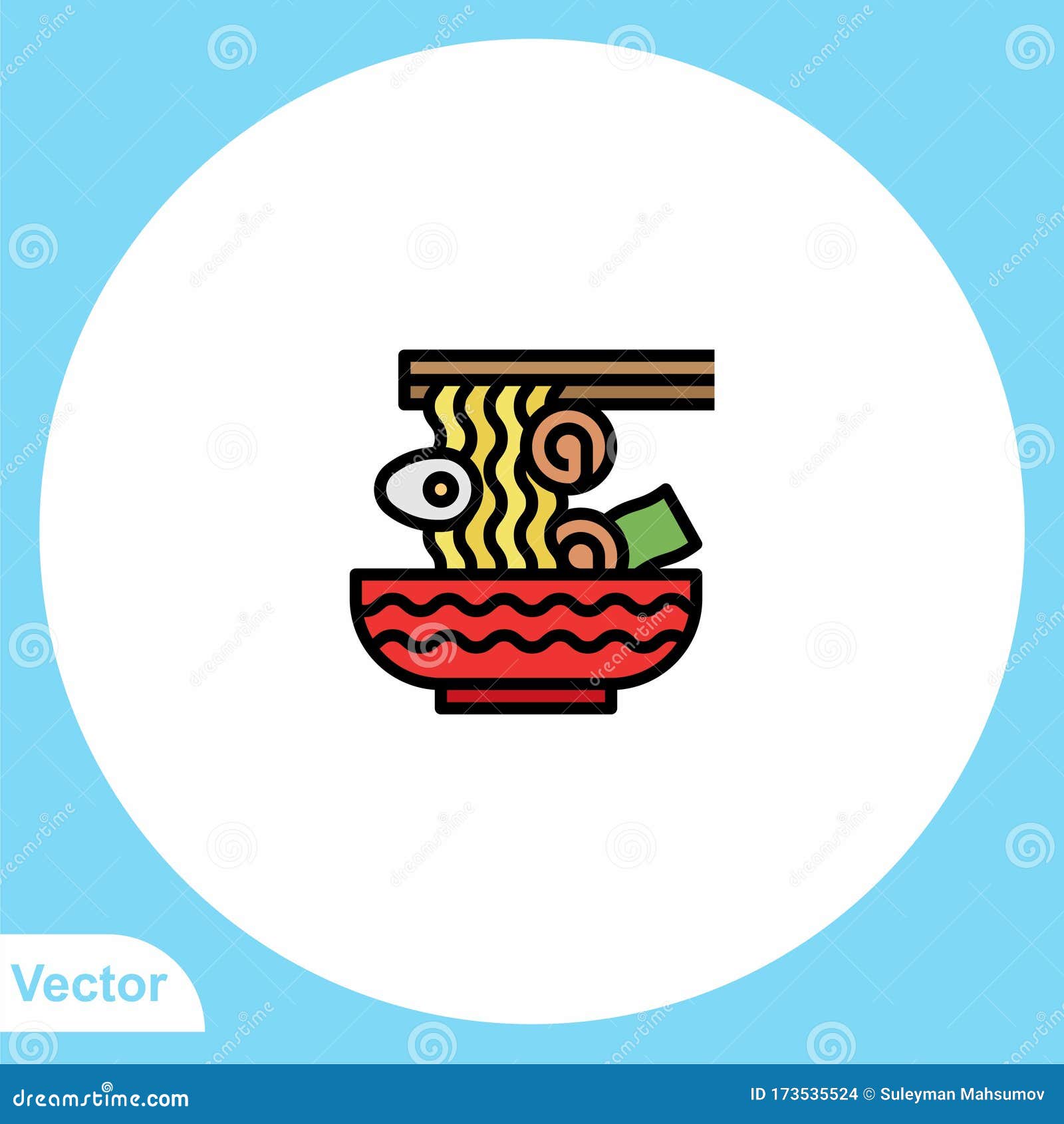 Noodle Vector Icon Sign Symbol Stock Vector - Illustration of lunch ...