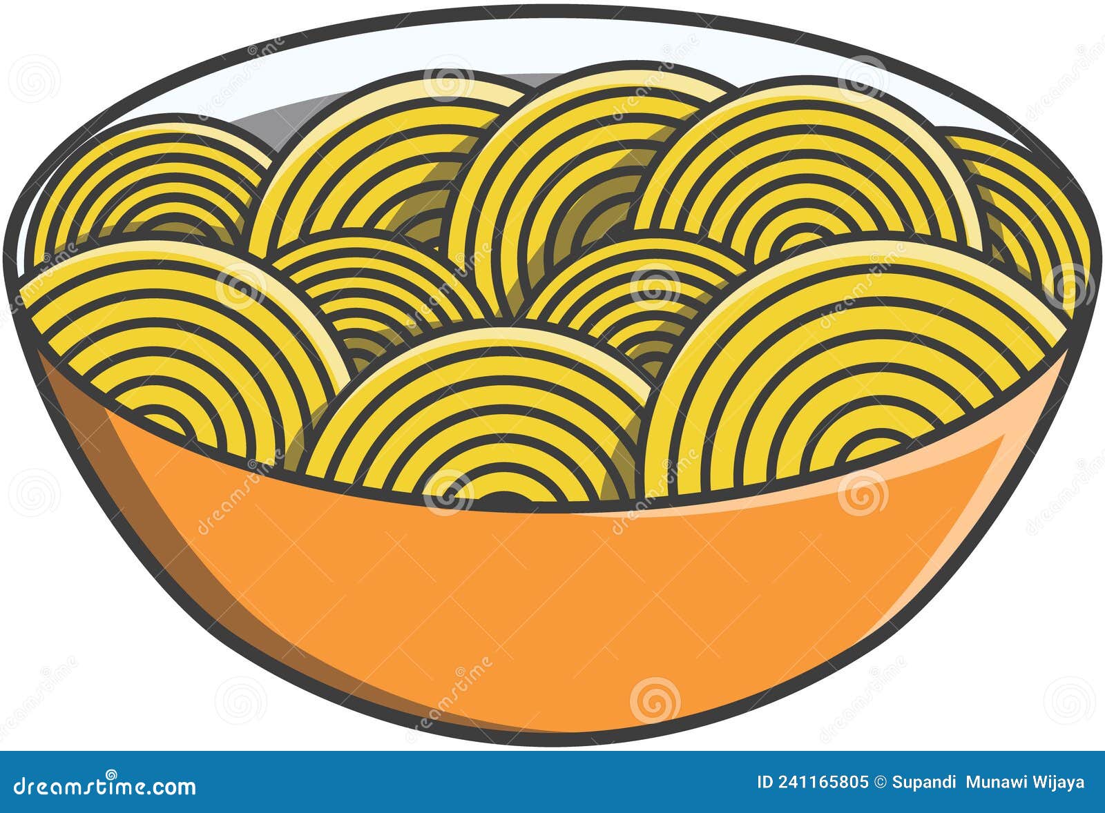 Noodle Vector Object Design Illustration Hand Draw Stock Vector ...