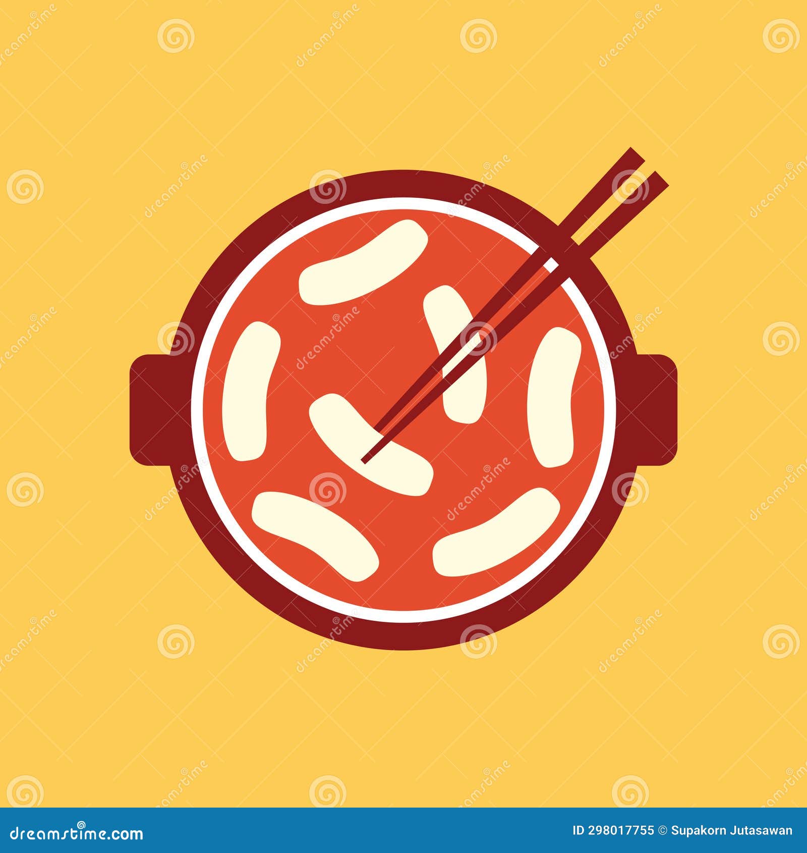 Tteokbokki Noodle Vector. Korean Food. Spicy Rice Cake Stock Vector ...