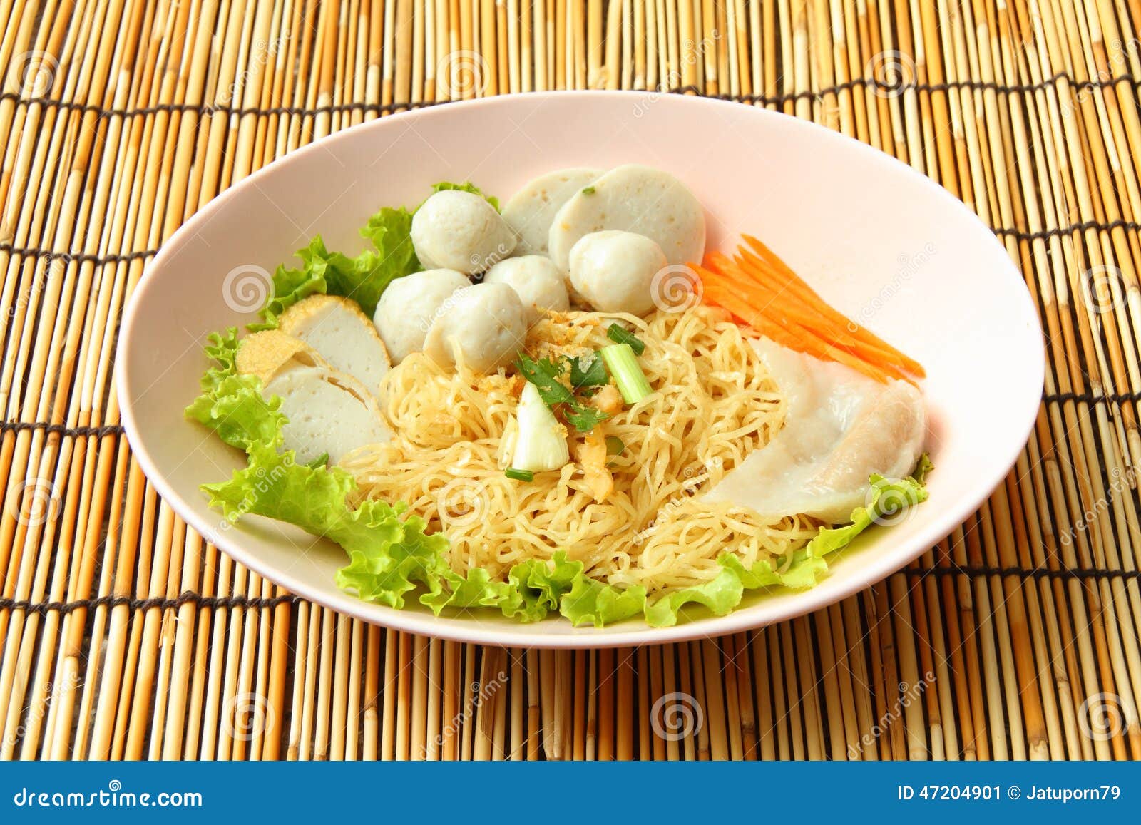 Noodles with fish ball stock image. Image of food, dinner - 47204901