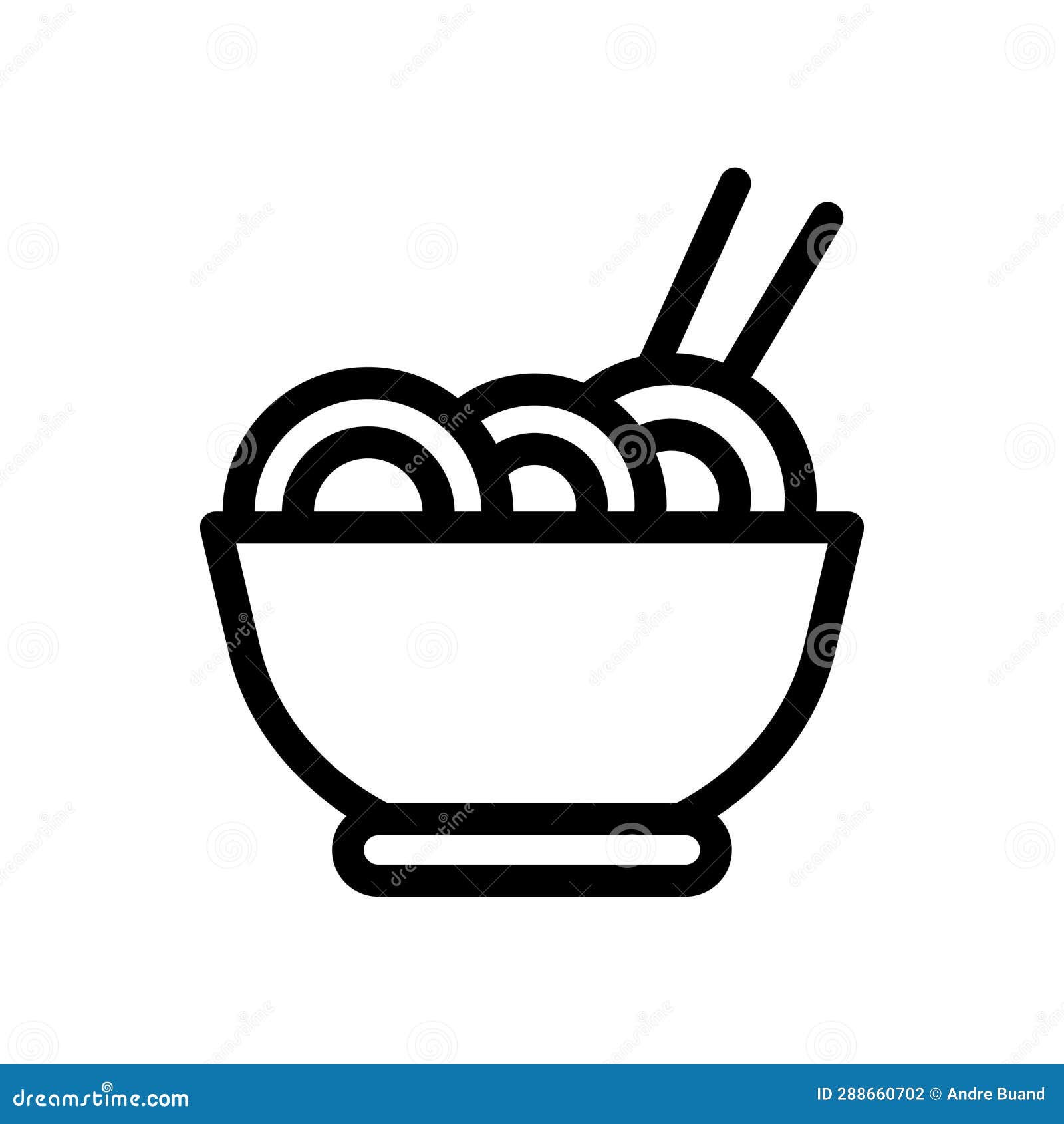 Noodles Line Icon Illustration Vector Graphic Stock Illustration ...