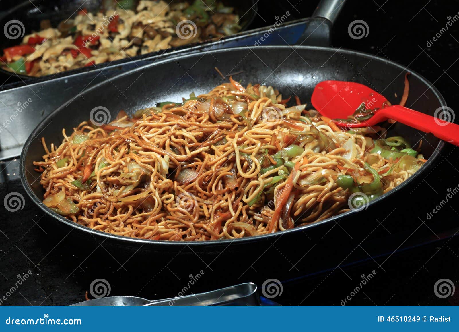 Noodles in pan stock image. Image of lunch, dishware - 46518249