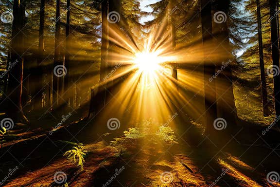 Noon Sun Rays Bright Intense Sun Rays at Midday Casting Sharp De Stock ...