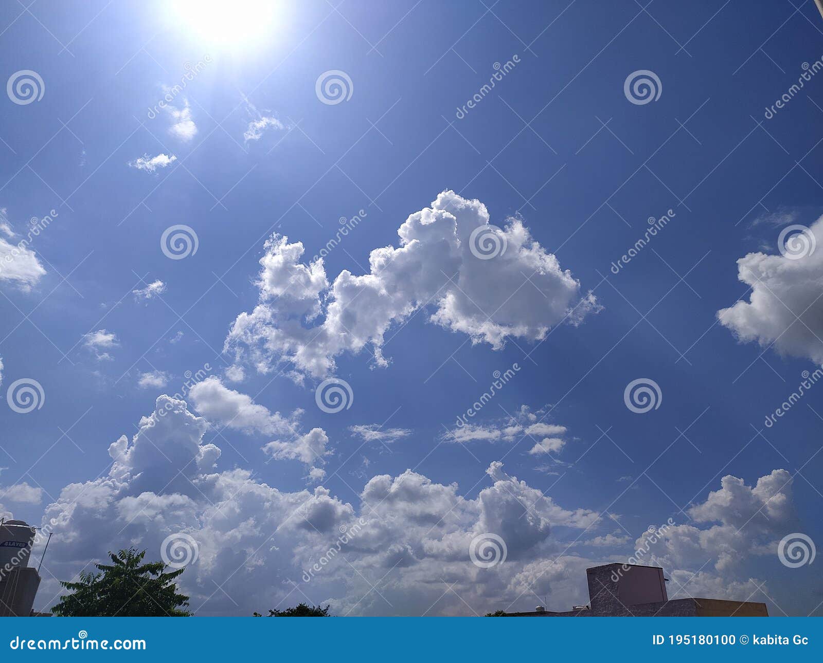 Noon time with clouds stock photo. Image of clouds, beautiful - 195180100
