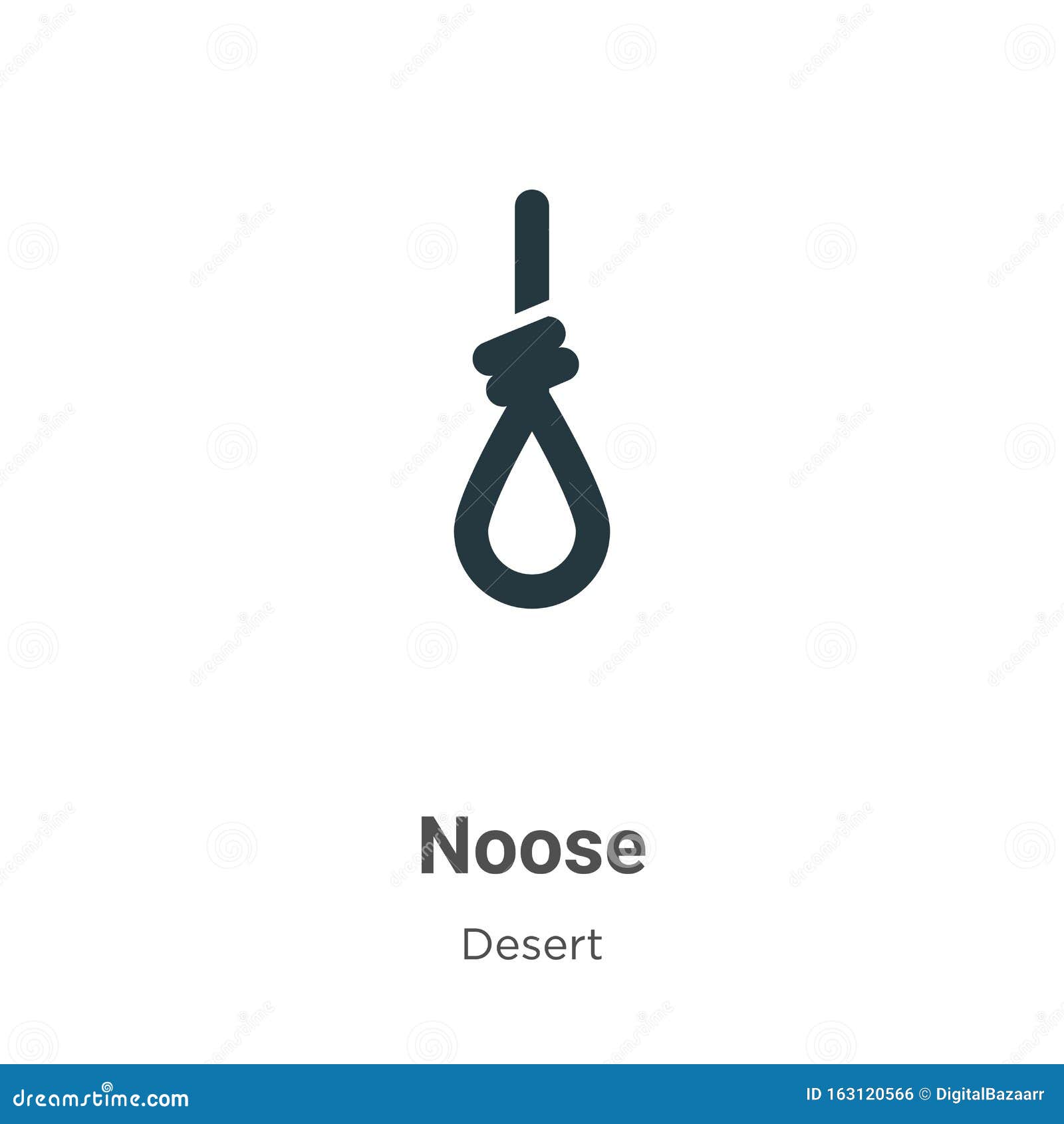 Noose Vector Icon on White Background. Flat Vector Noose Icon Symbol ...