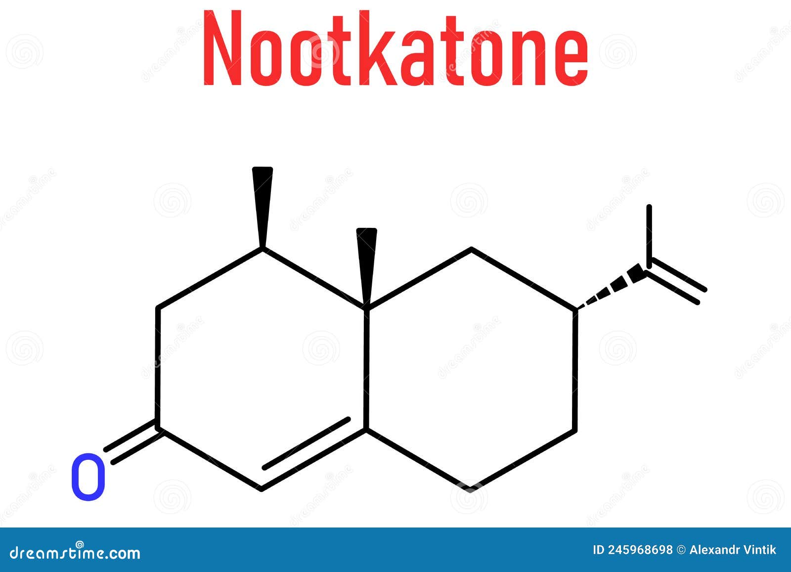 Nootkatone Natural Insect Repellent Molecule, Skeletal Chemical Formula ...