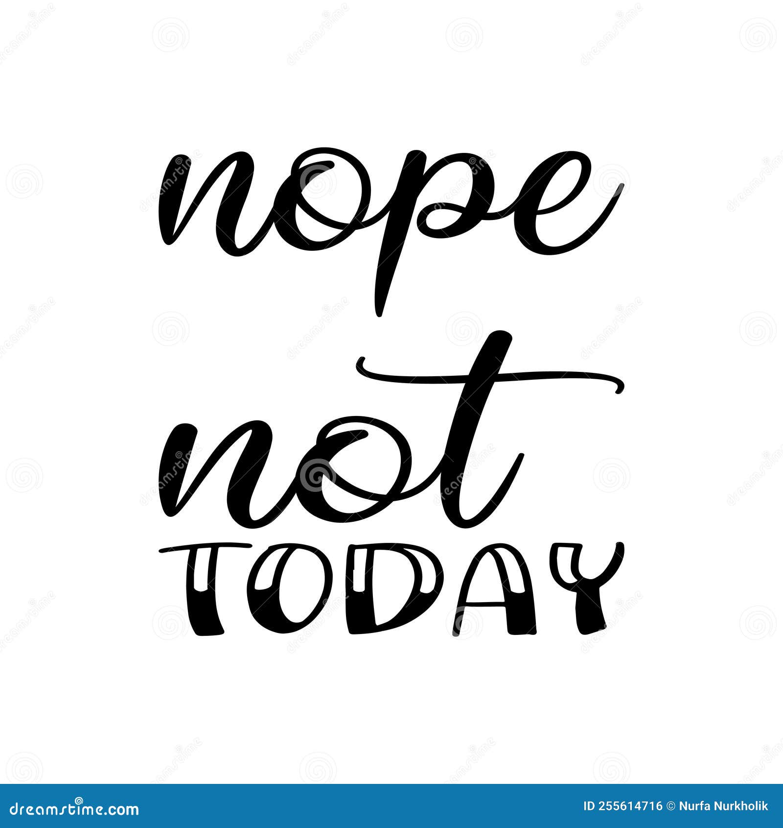 Nope Black Calligraphy Quote Lettering Royalty-Free Stock Photography ...