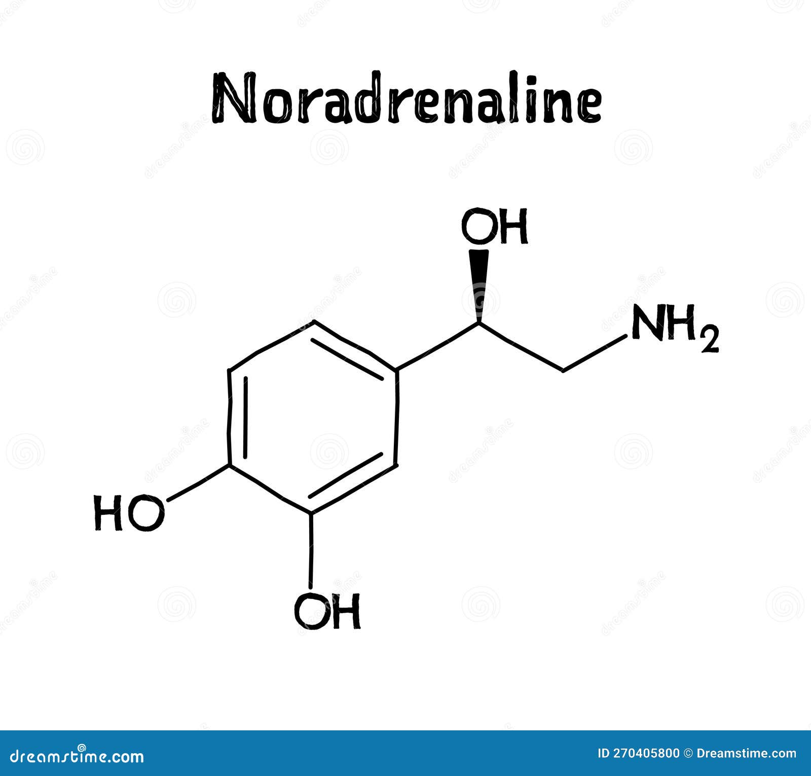 Noradrenaline Structuurformule Van De Moleculaire Structuur Stock ...