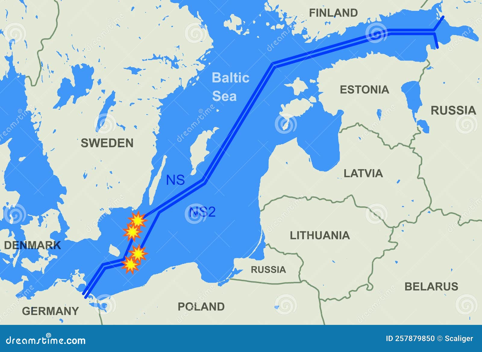 Nord Stream Leak On Map, Sites Of Explosions Of Natural Gas Pipelines ... Nord Stream Leak On Map, Sites Of Explosions Of Natural Gas Pipelines ...