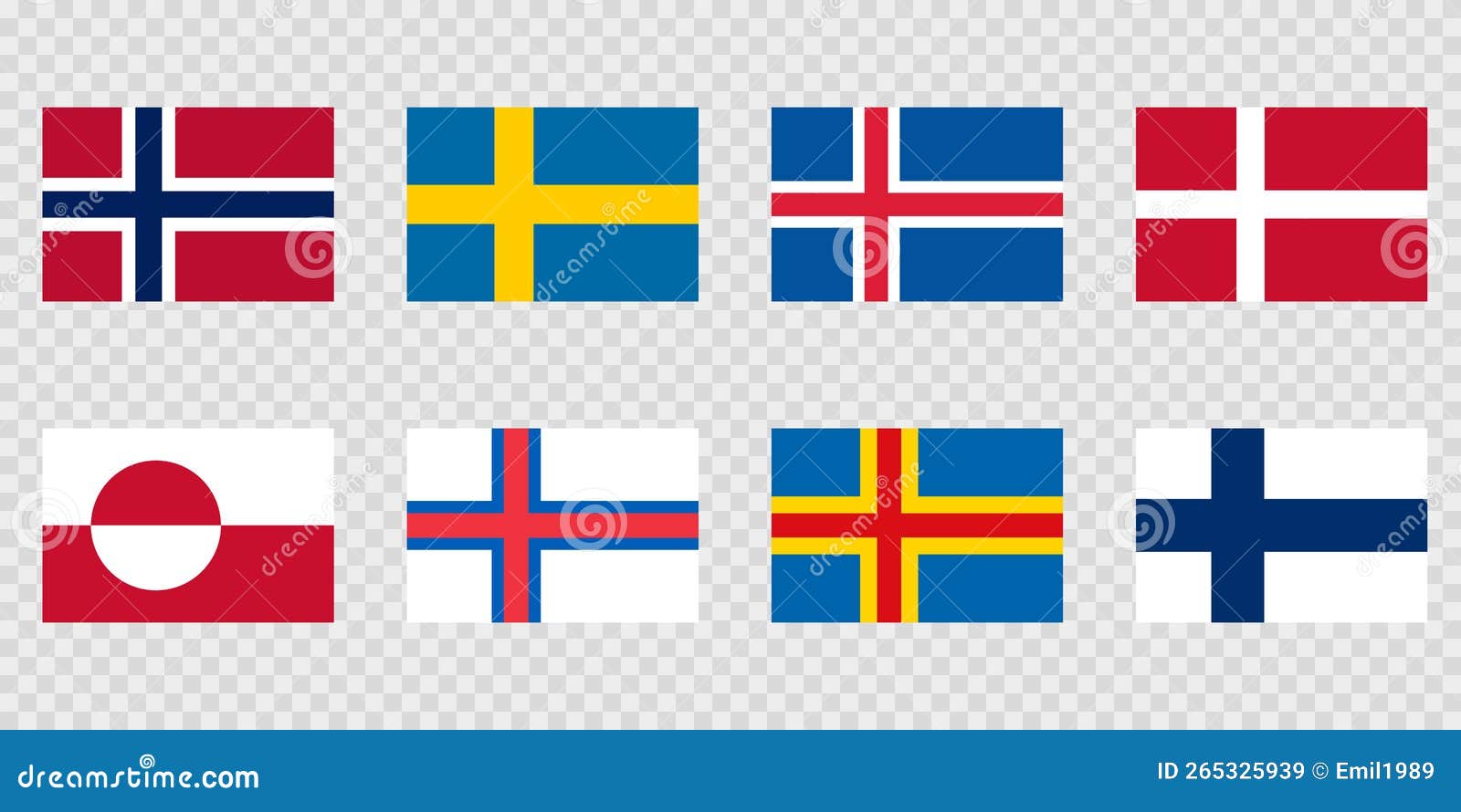 Nordic Countries Flag Icon Set Stock Illustration - Illustration of ...