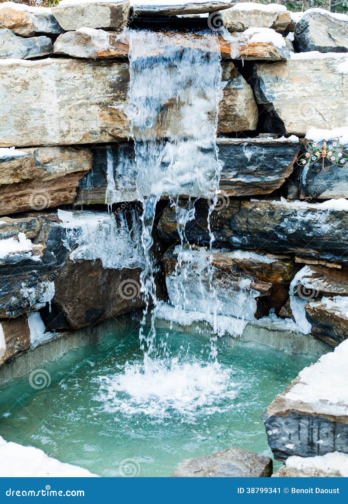 Water Cascade Falls From High Wall. Most Beautiful And Greatest ...