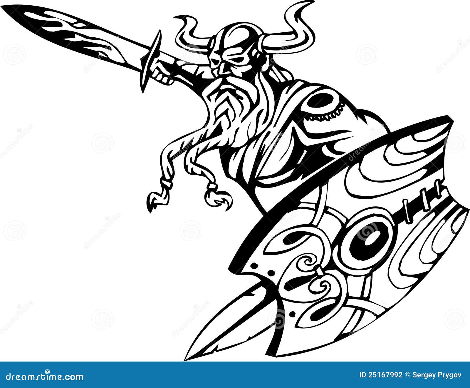 Nordic Viking - Vector Illustration. Vinyl-ready. Stock Vector ...