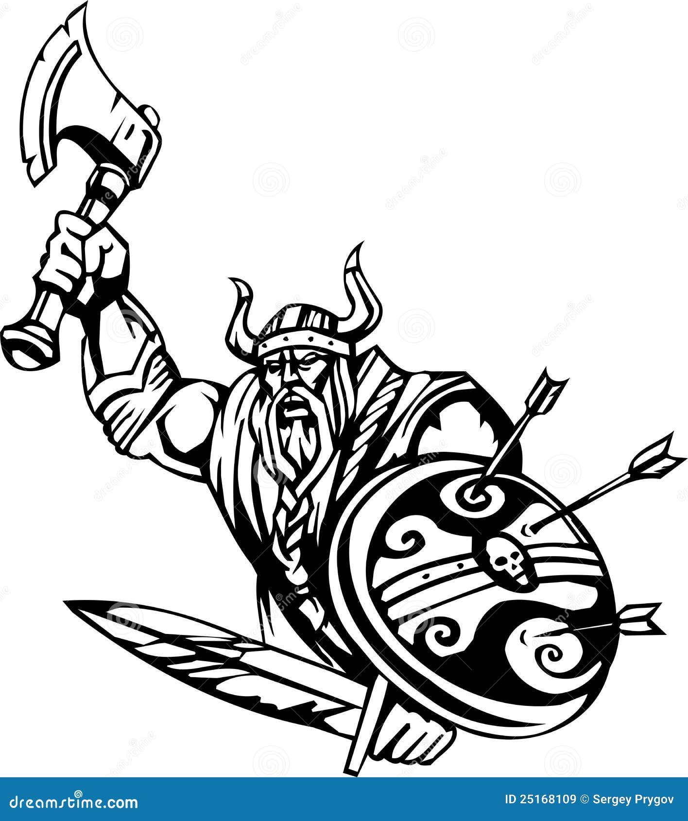 Nordic Viking - Vector Illustration. Vinyl-ready. Stock Vector ...