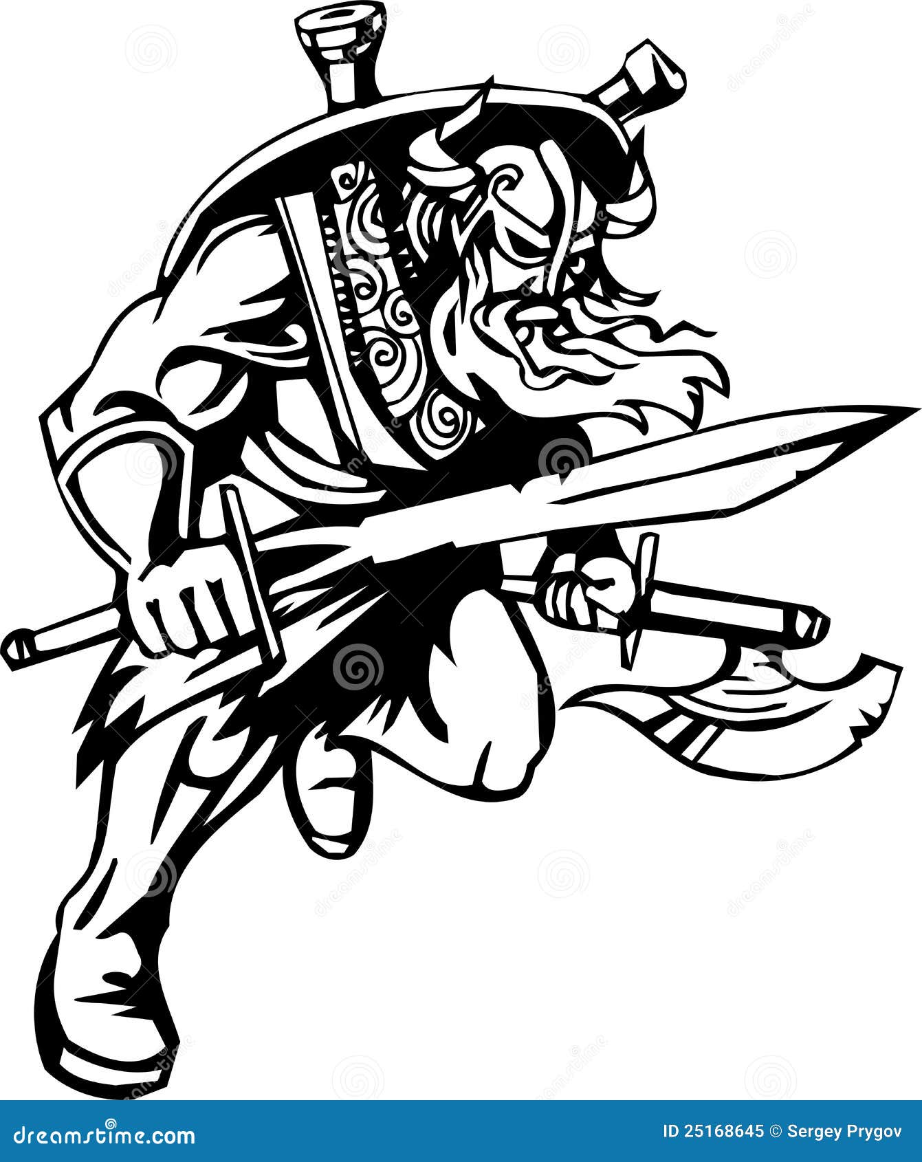 Nordic Viking - Vector Illustration. Vinyl-ready. Stock Vector ...