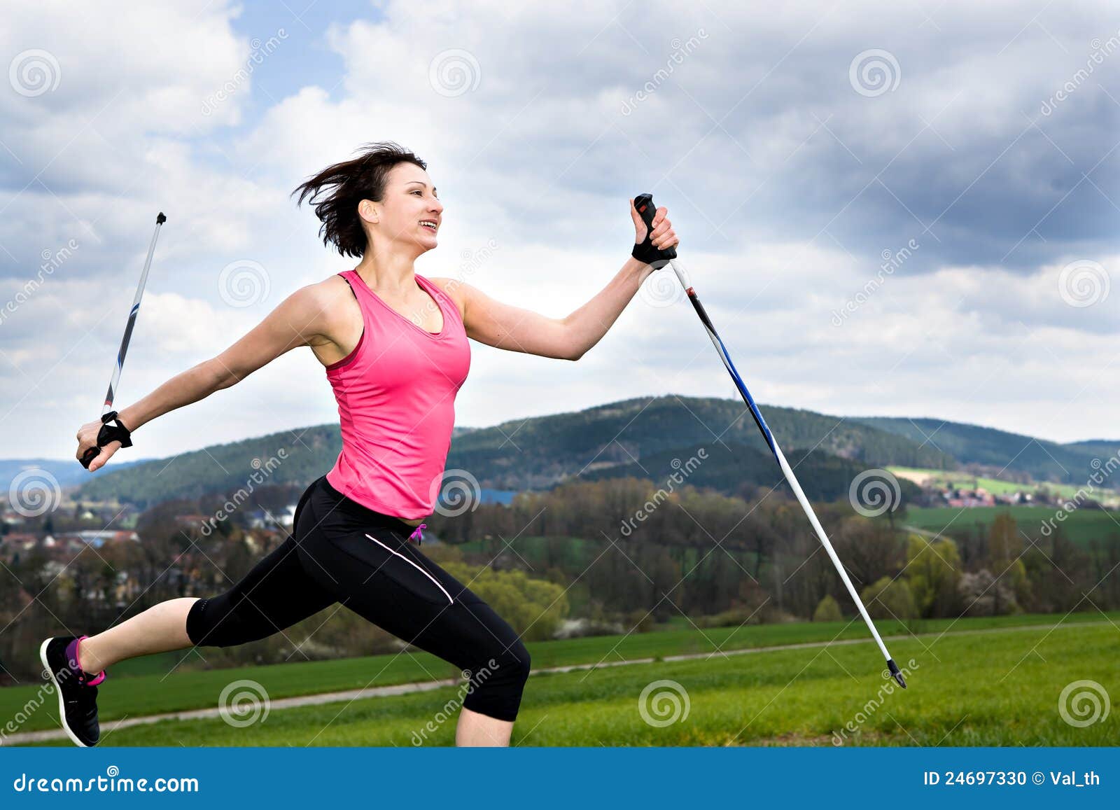Nordic walking stock photo. Image of summer, running - 24697330