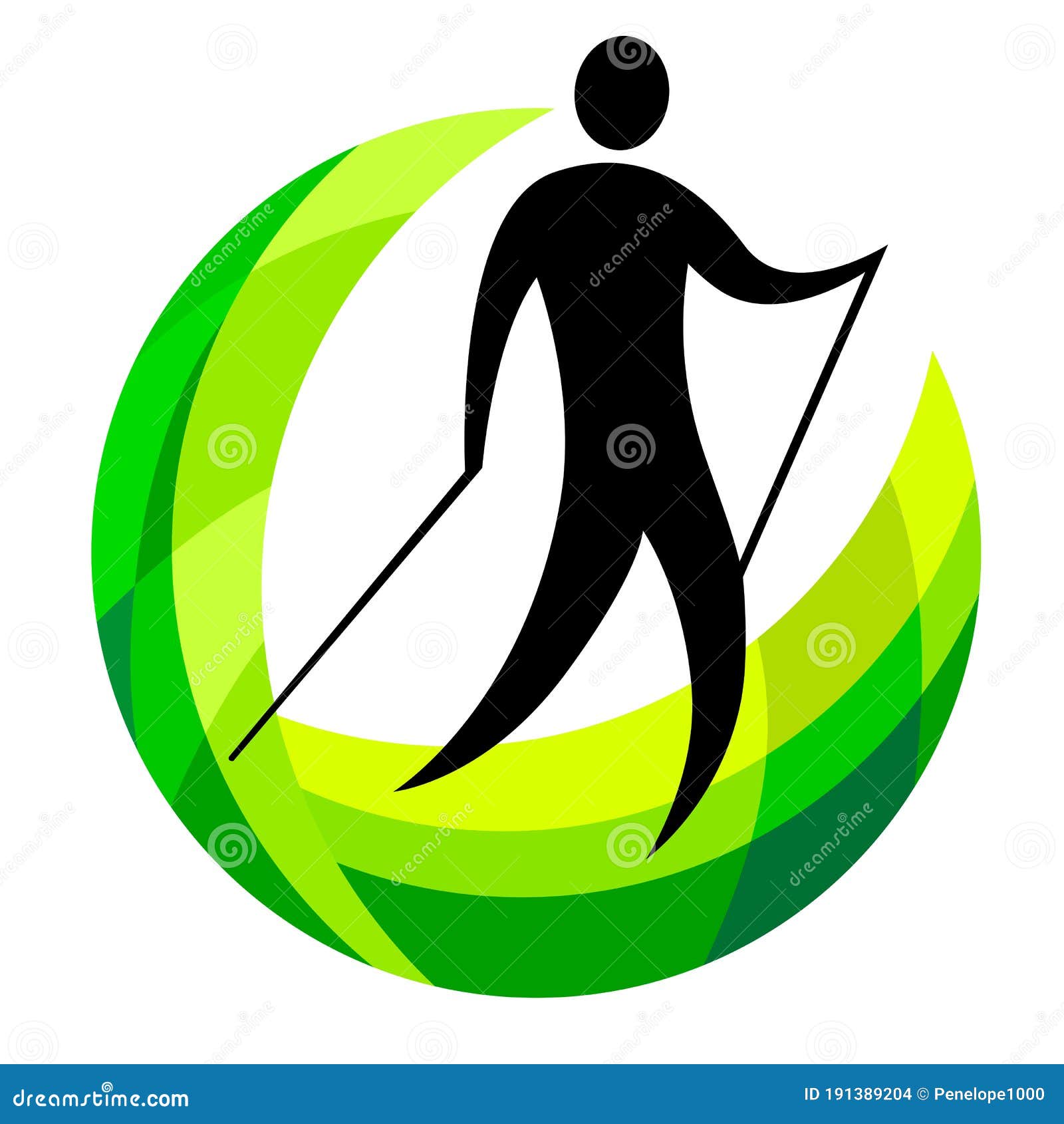 Nordic Walking Logo in Vector Quality. Stock Vector - Illustration of ...