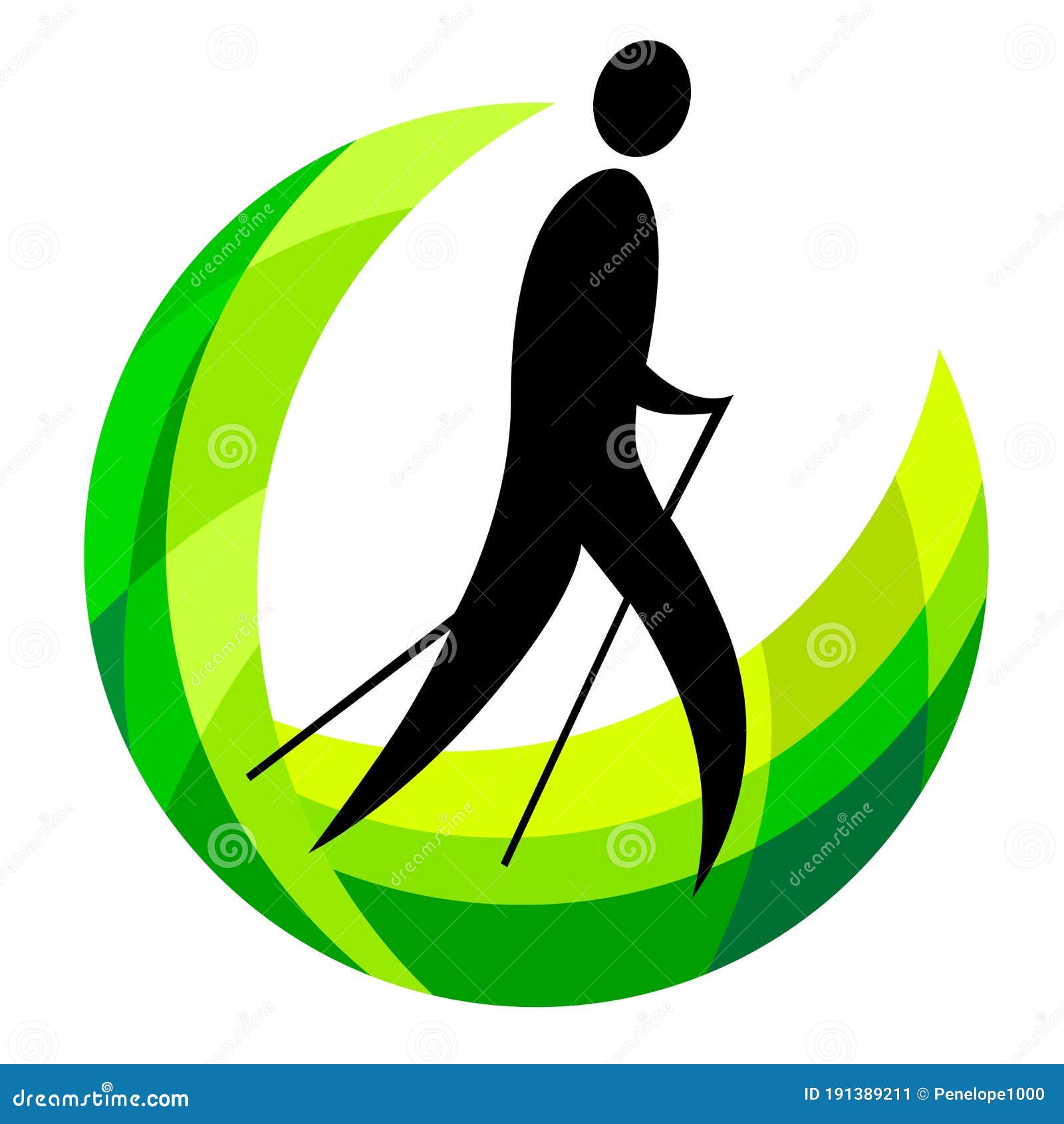 Nordic Walking Logo in Vector Quality. Stock Vector - Illustration of ...