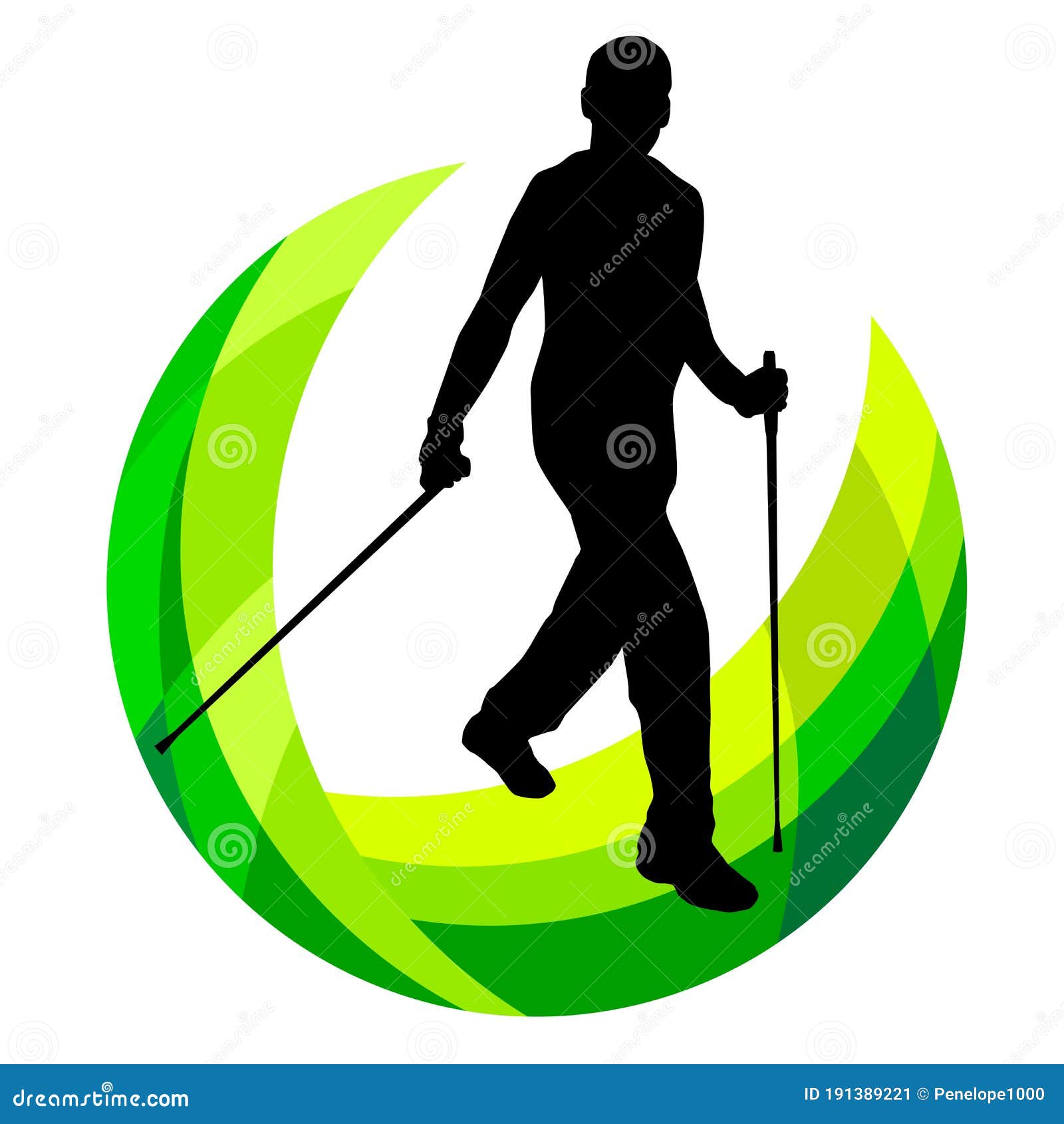 Nordic Walking Logo in Vector Quality. Stock Vector - Illustration of ...