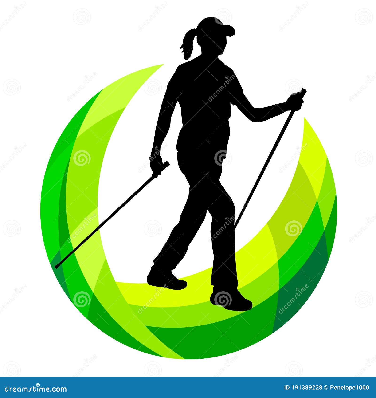 Nordic Walking Logo in Vector Quality. Stock Vector - Illustration of ...