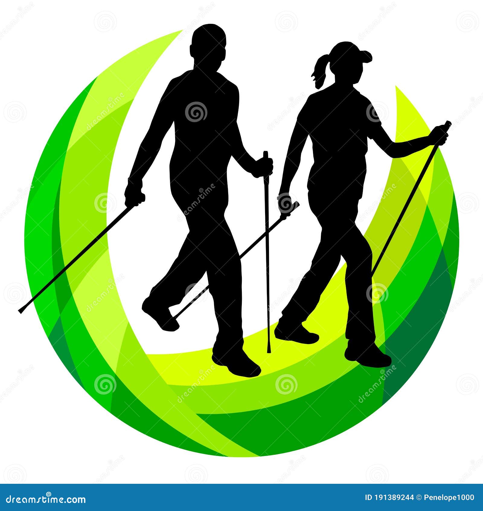 Nordic Walking Logo in Vector Quality. Stock Vector - Illustration of ...