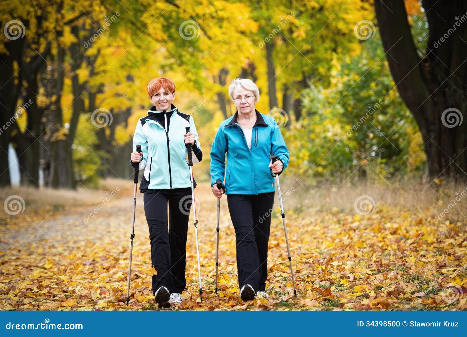 Nordic walking stock photo. Image of nordic, females - 34398500