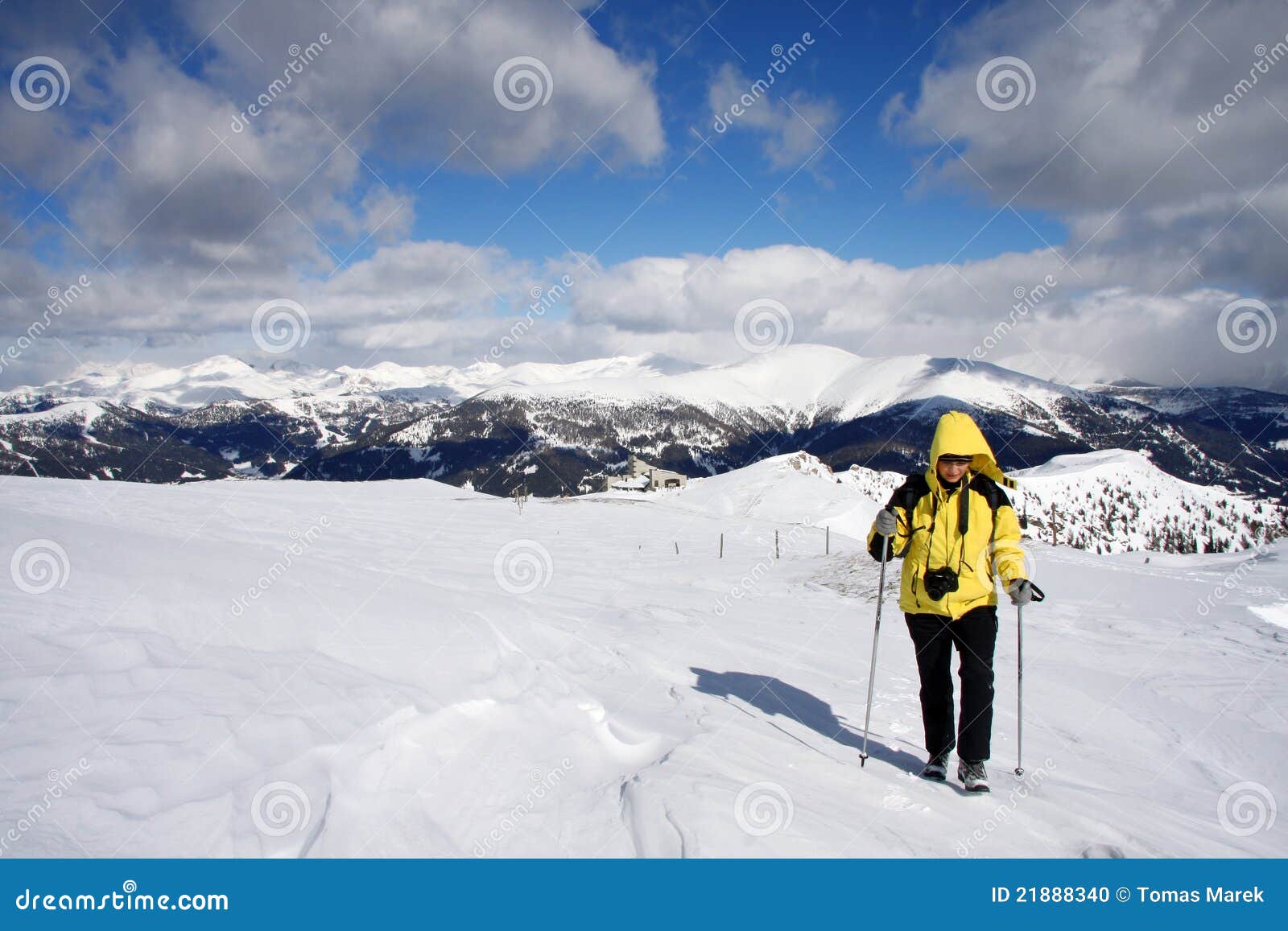 Nordic Walking in Winter Landscape Stock Photo - Image of altitude ...
