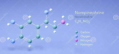 Norepinephrine Molecular Structures, Noradrenaline 3d Model, Structural ...