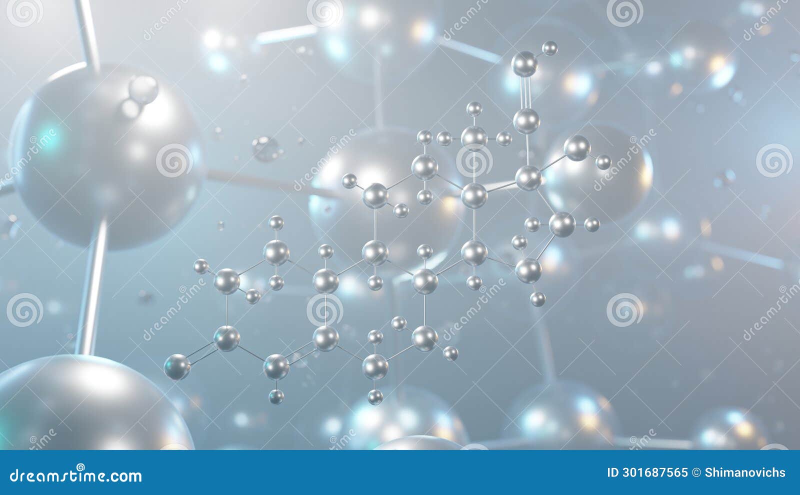 Norethisterone Molecular Structure, 3d Model Molecule, Hormonal ...