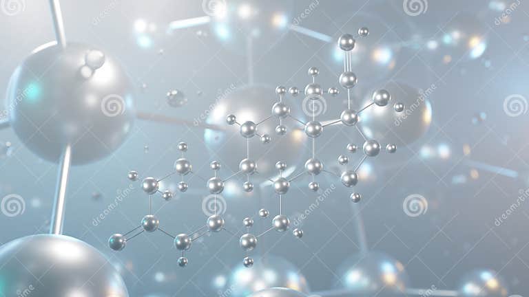 Norethisterone Molecular Structure, 3d Model Molecule, Hormonal ...
