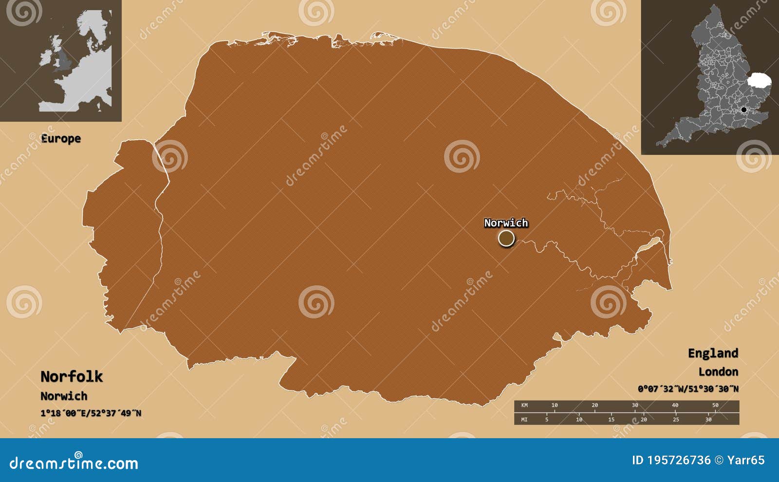 Norfolk, Administrative County of England,. Previews. Pattern Stock ...