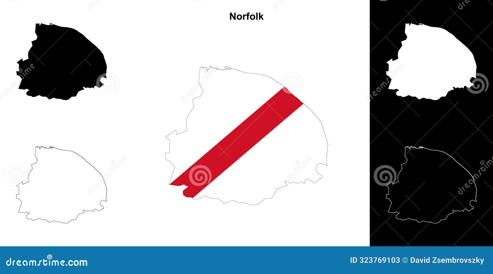 Norfolk Outline Map Vector Illustration | CartoonDealer.com #323923104