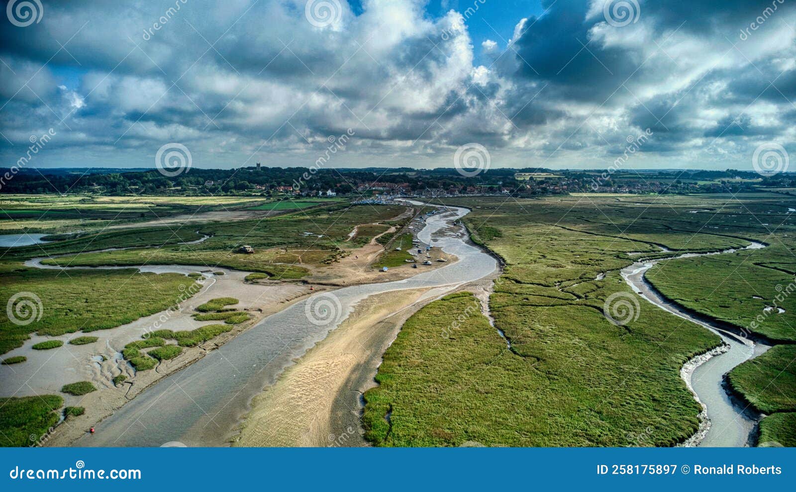 Norfolk River Glaven Aerial View Stock Image - Image of britain ...
