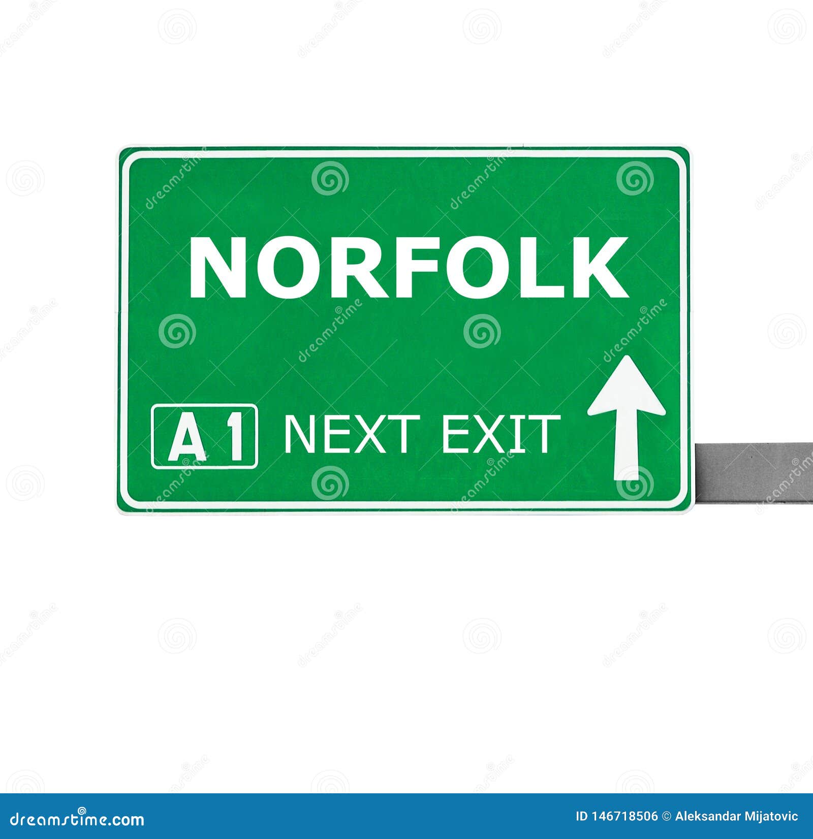 NORFOLK Road Sign Isolated on White Stock Photo - Image of message ...