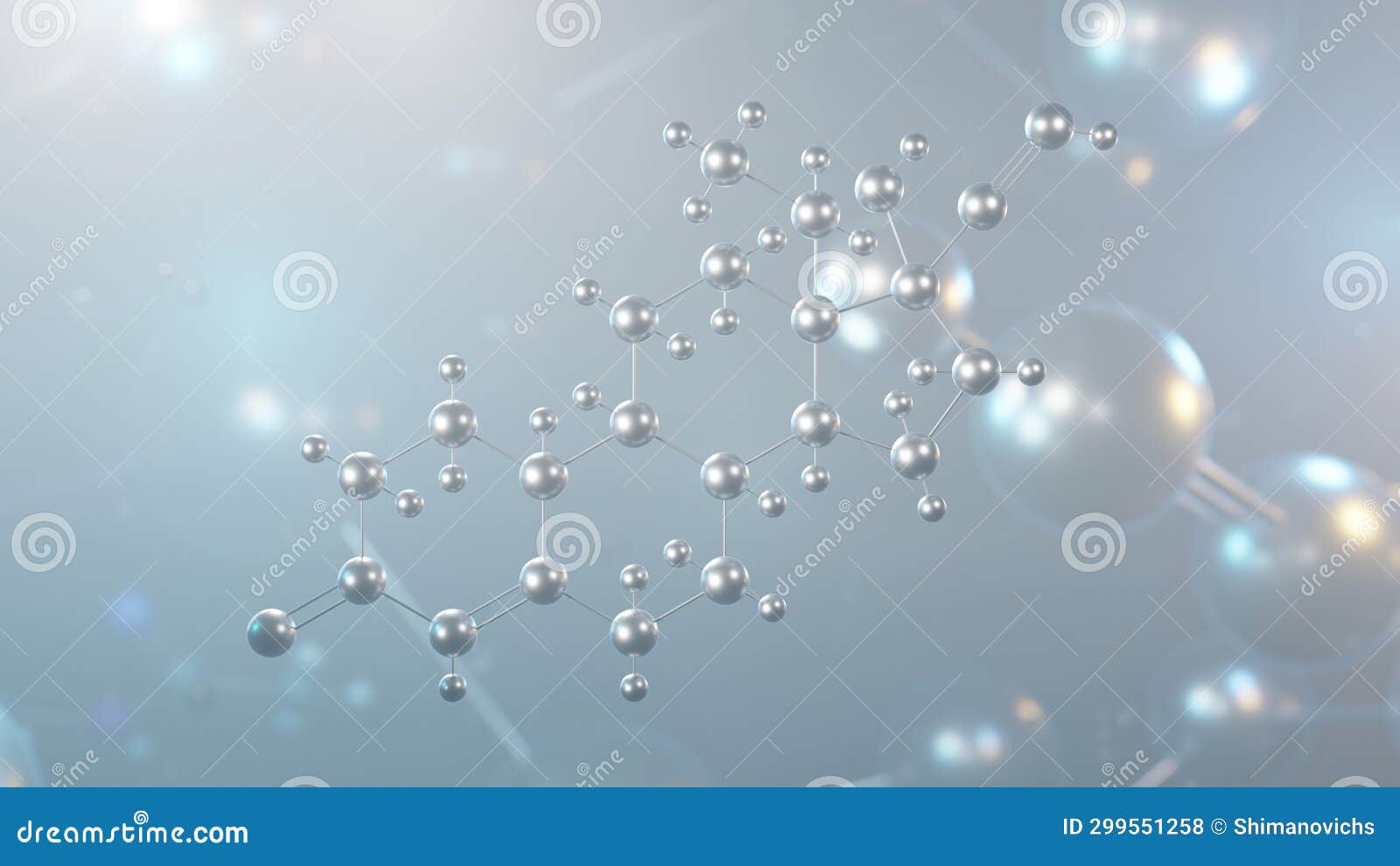 Norgestrel Molecular Structure, 3d Model Molecule, Progestin ...