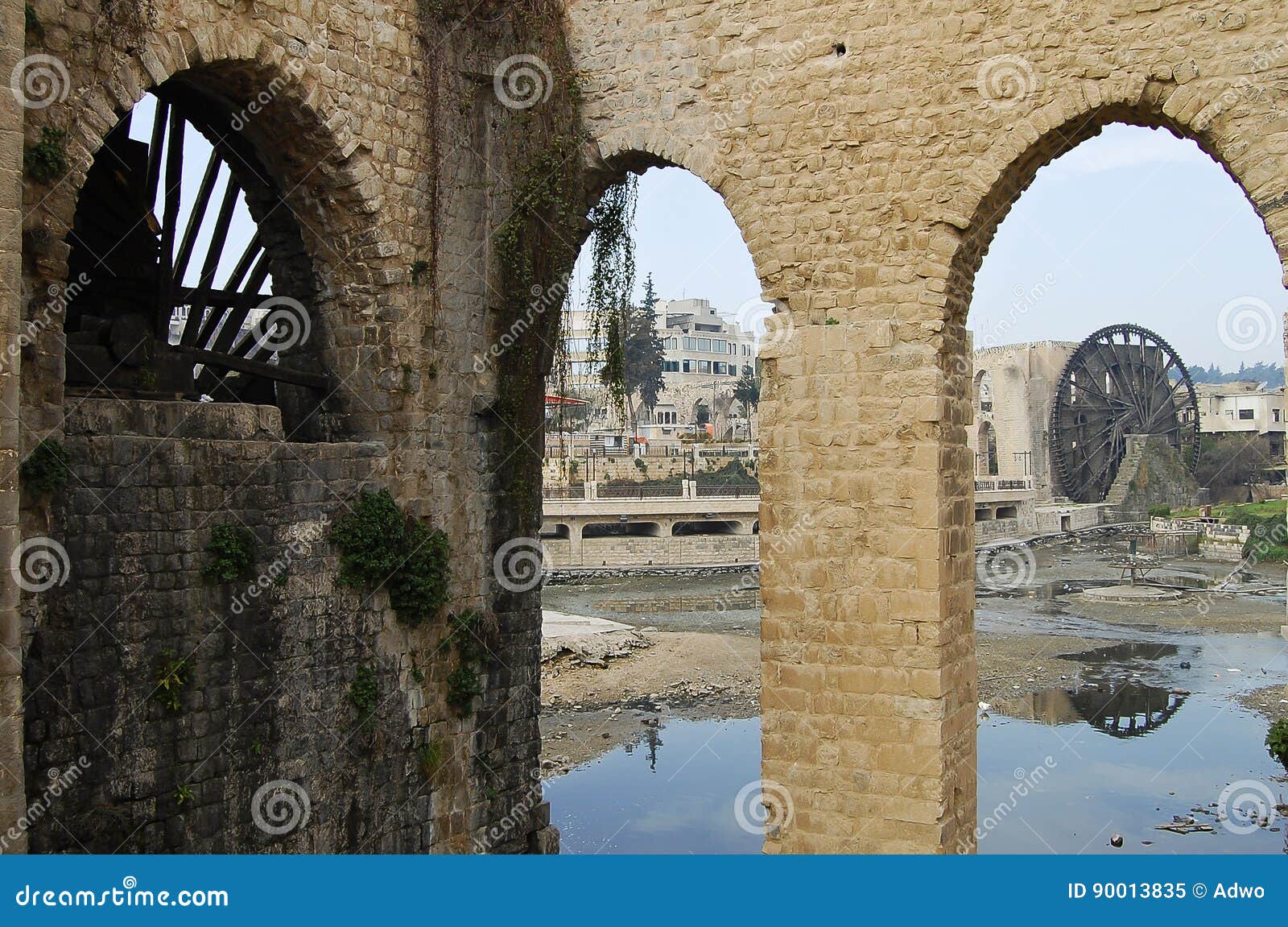 The Norias of Hama - Syria stock image. Image of pots - 90013835