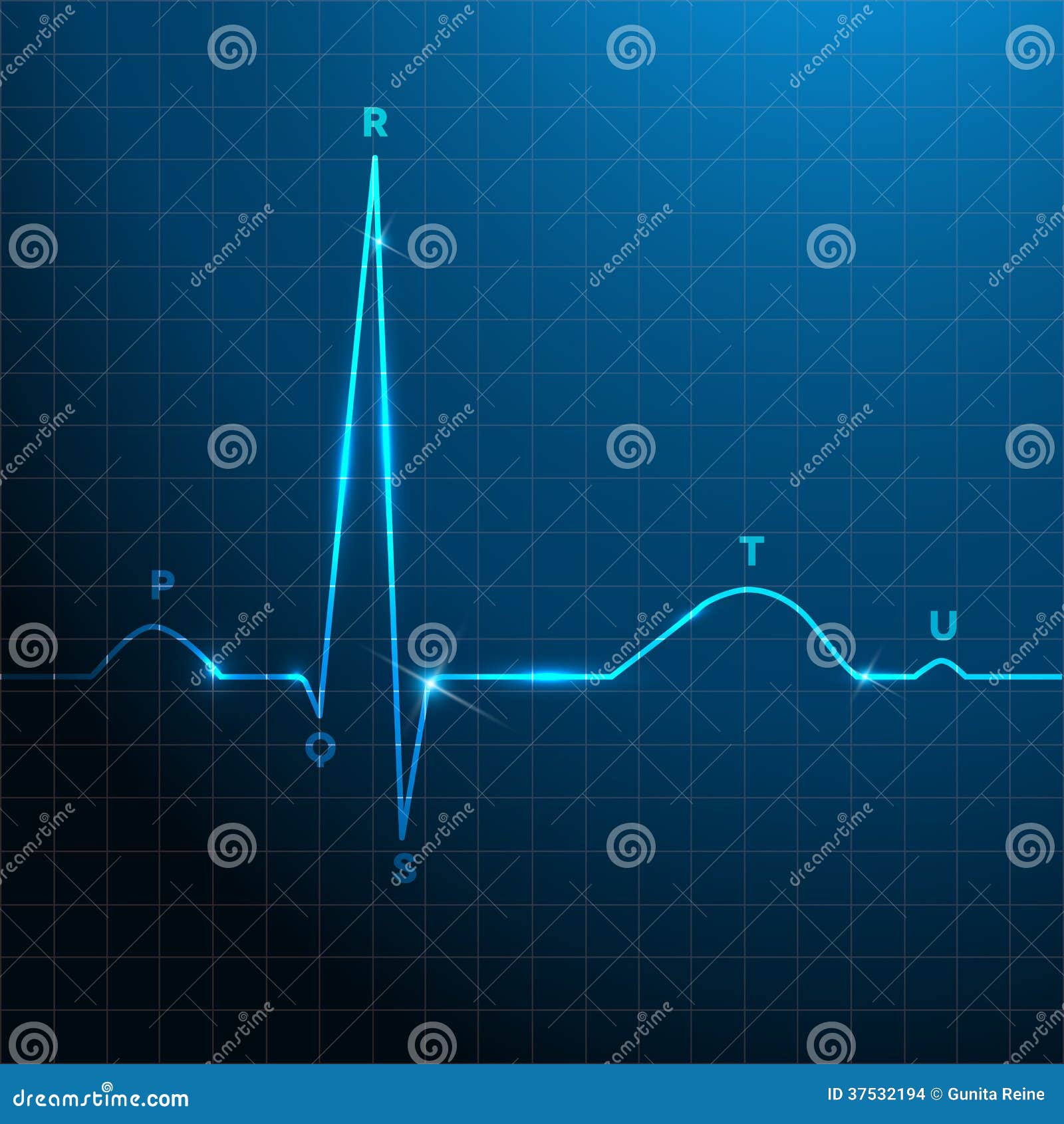 Normaal Van Het Hartritme Blauw Ontwerp Als Achtergrond Vector ...