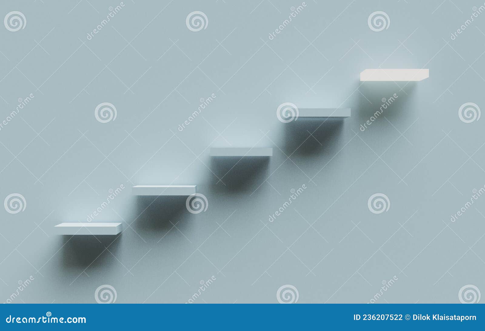 Normal Blue Ladder To Glowing Ladder for Dream To Success by 3d ...