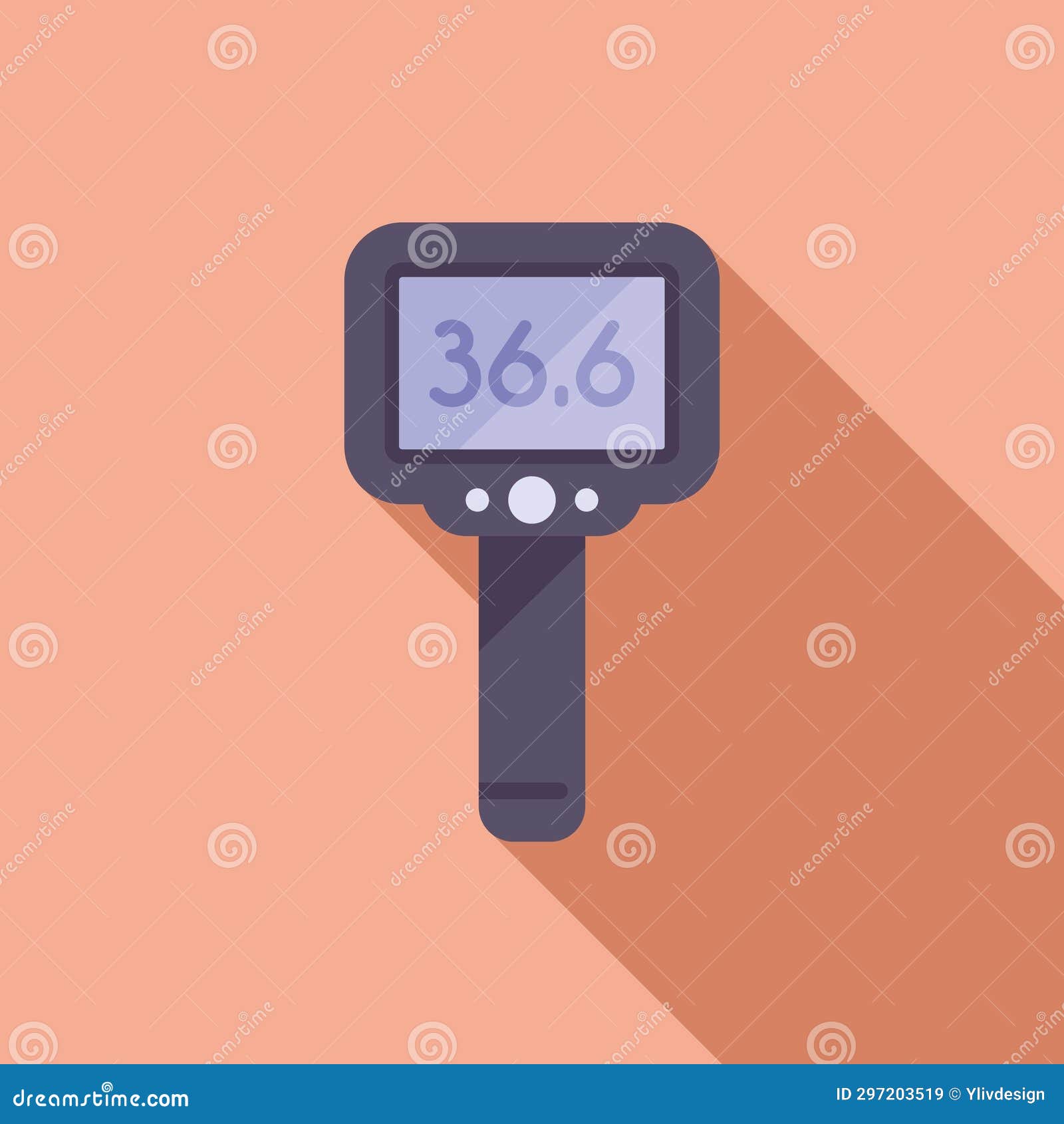 Normal Body Temperature Scan Icon Flat Vector. Check Gun Device Stock ...