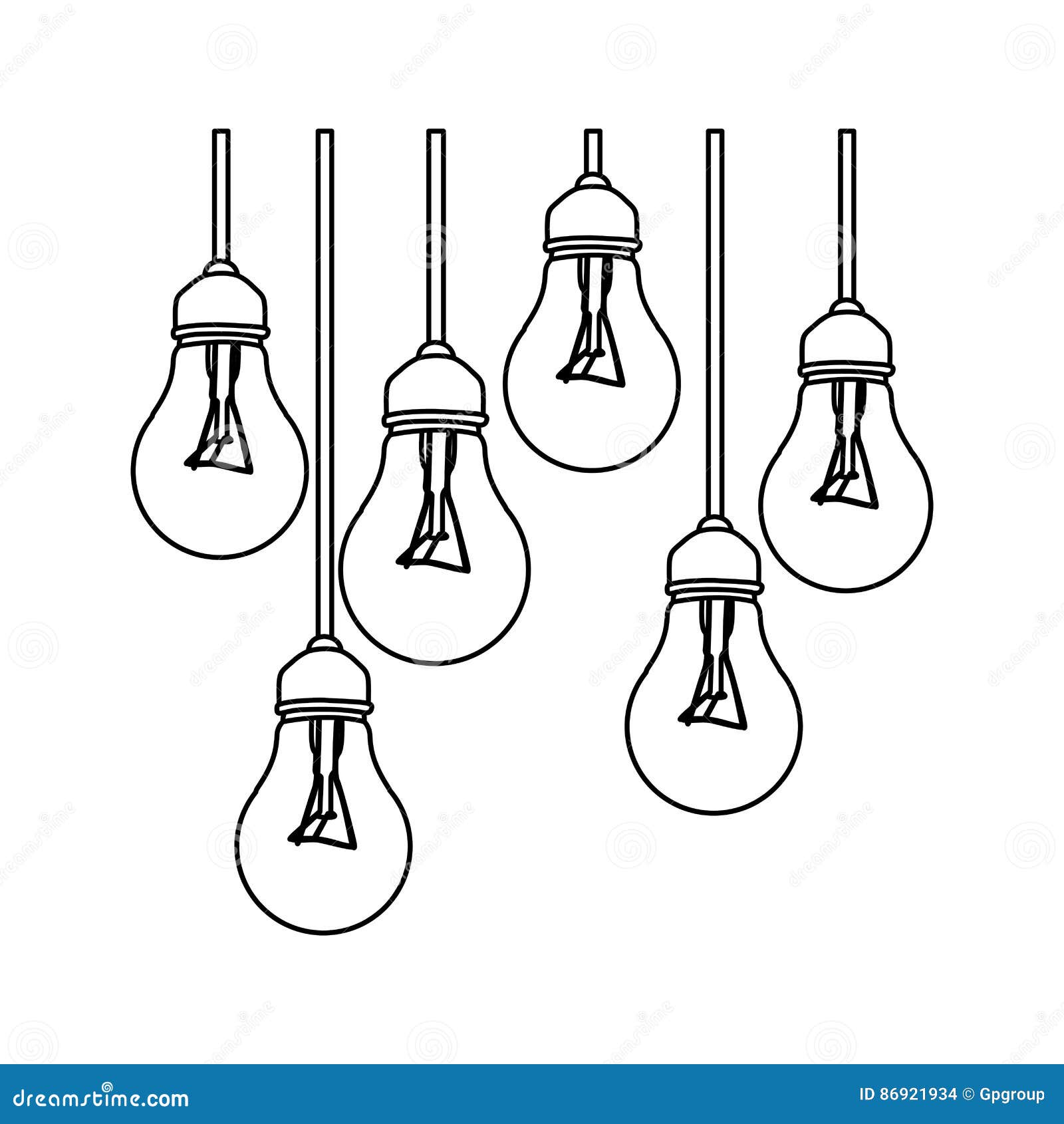 Normal bulbs hanging icon stock illustration. Illustration of ...