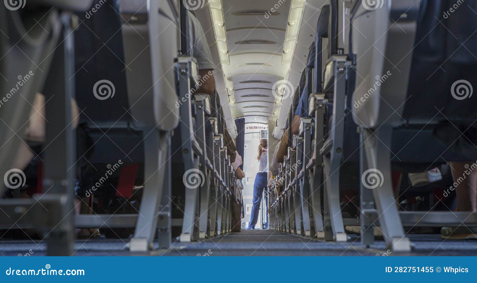 Normal Class Passenger Jet Airliner Corridor Stock Image - Image of ...