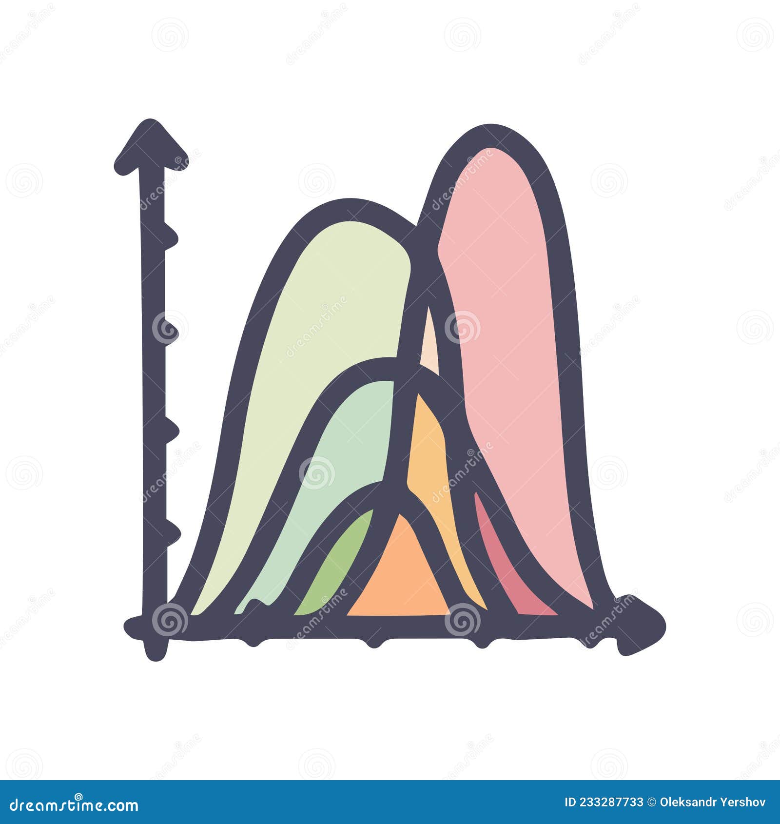 Normal Distribution Graph Color Vector Doodle Simple Icon Stock Vector ...