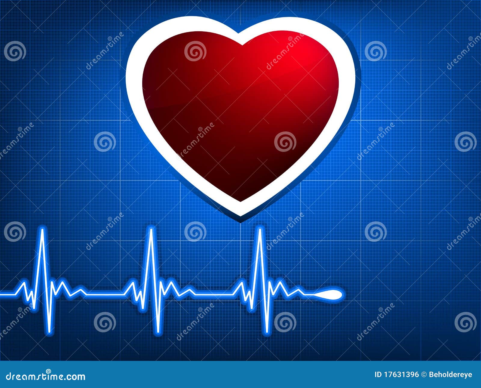 Normal Ecg Blue Background. EPS 8 Royalty Free Stock Image - Image ...